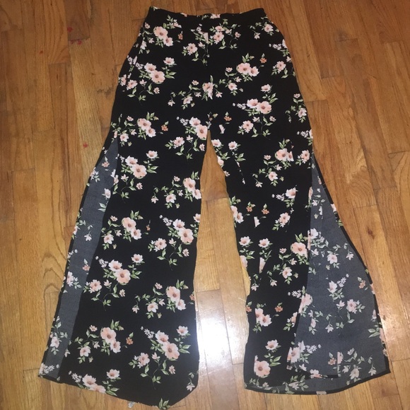 Forever 21 | Pants & Jumpsuits | Forever 2 Boho Floral Print Pants ...